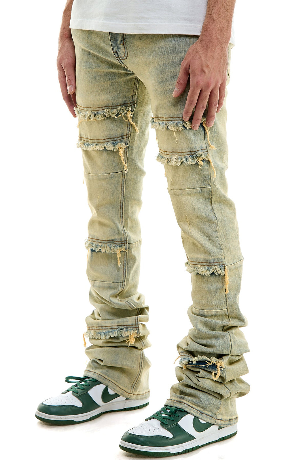 Collections of Mens Stacked Jeans Flare Look, Free Shipping – TANGEEL