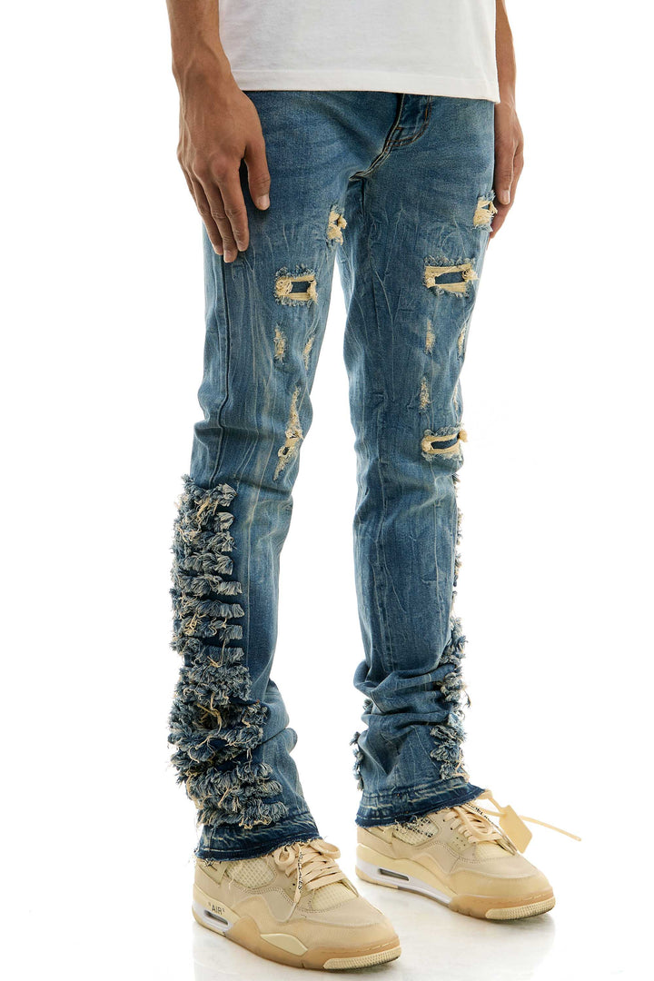 Collections of Mens Stacked Jeans Flare Look, Free Shipping – TANGEEL